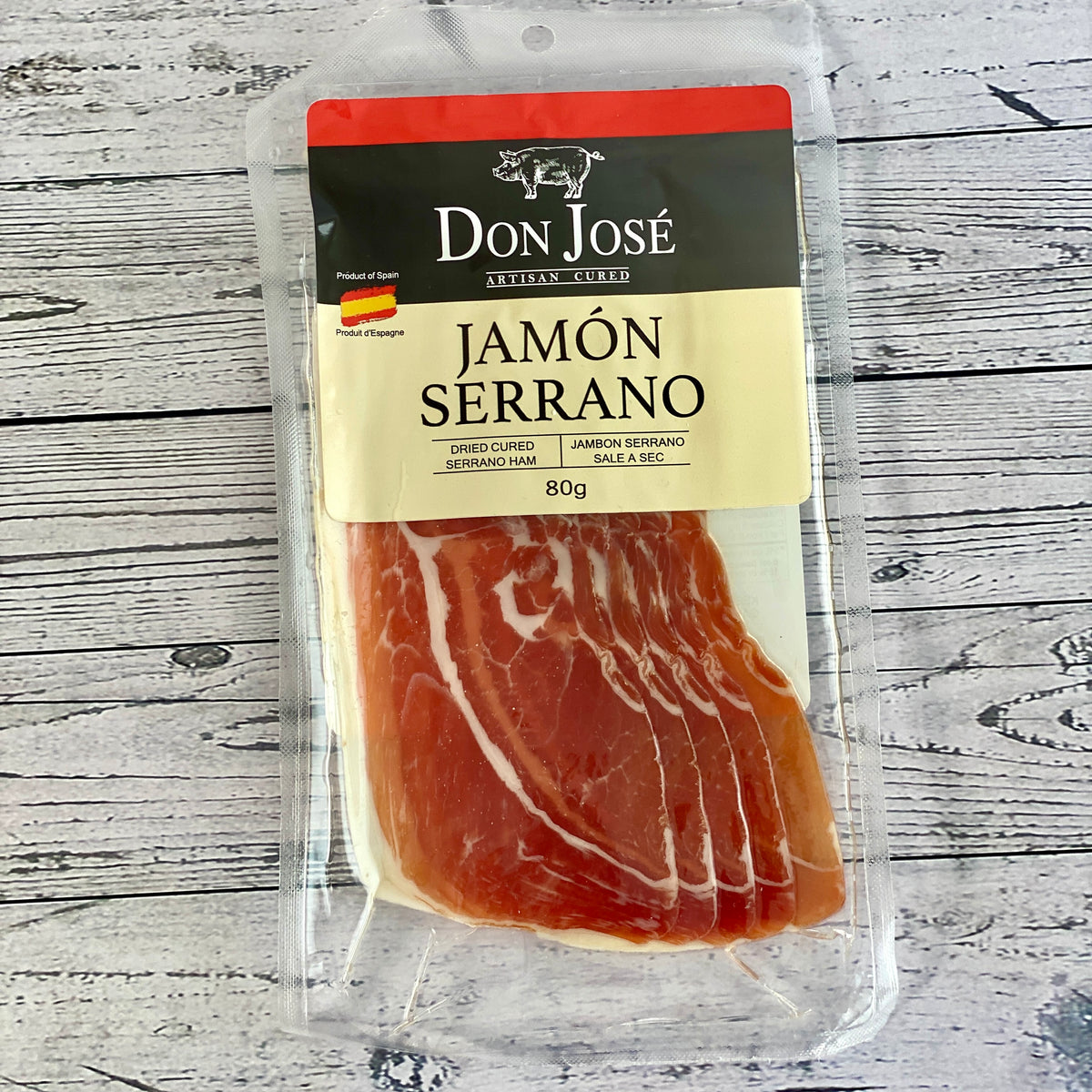 Done Jose Serrano Ham "Jamón Serrano" (Sliced 80gr) — Cheesyplace.com
